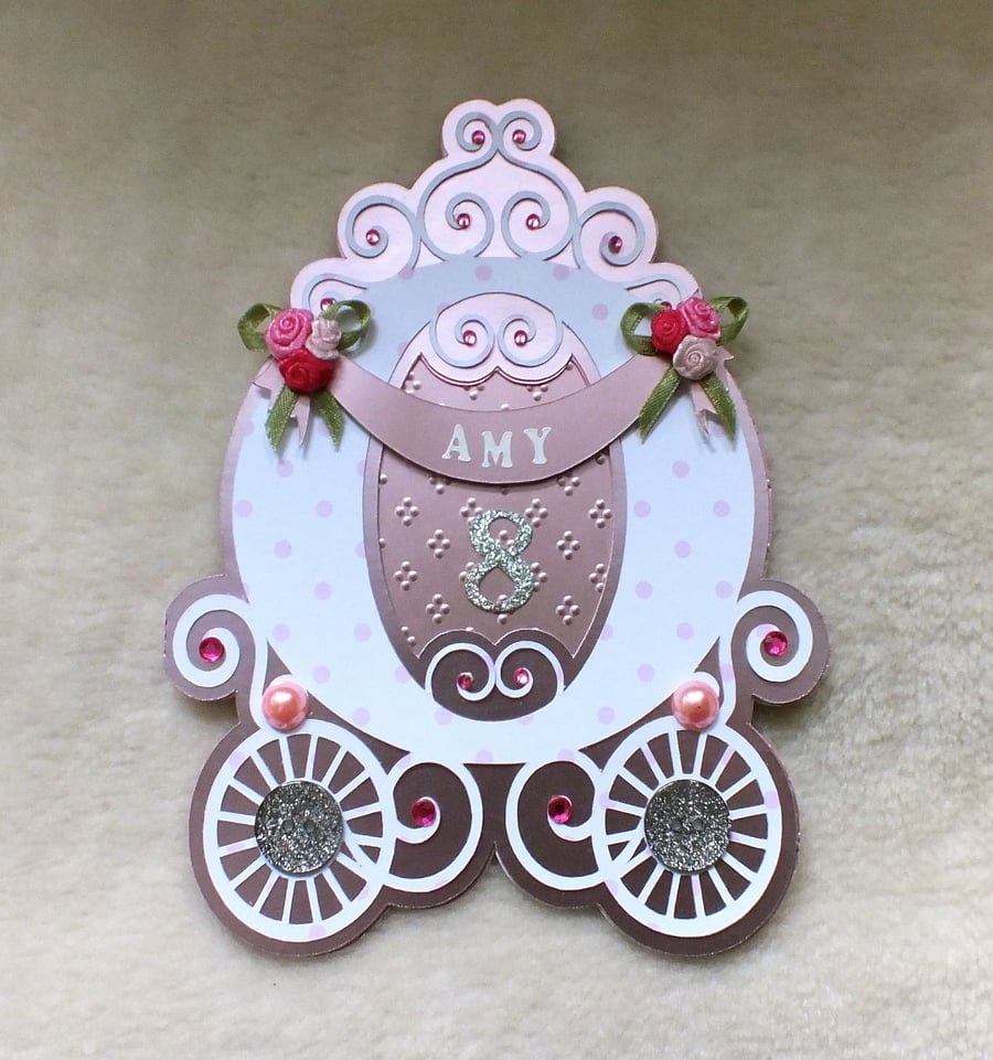 Handmade Personalised Princess Carriage Birthda... - Folksy