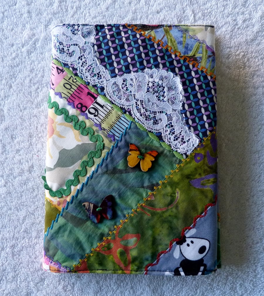 Embellished Patchwork A5 Notebook with Lined N... - Folksy