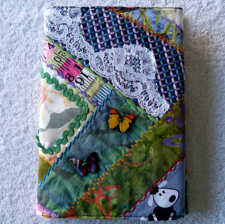 Embellished Patchwork A5 Notebook with Lined N... - Folksy
