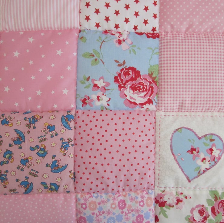 Handmade Patchwork Quilt - Play Mat - Folksy