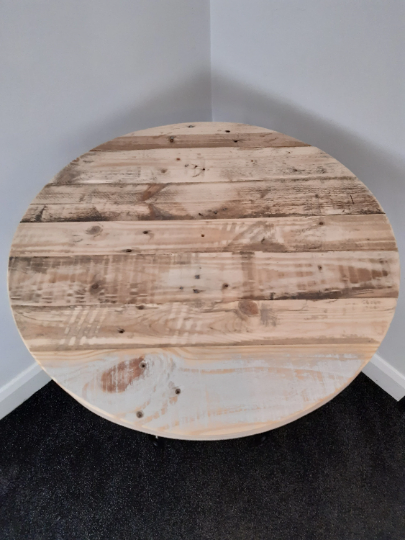 Rustic dining table, round dining table, reclai... - Folksy
