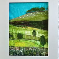 Textile Landscape-machine embroidery-picture - Folksy