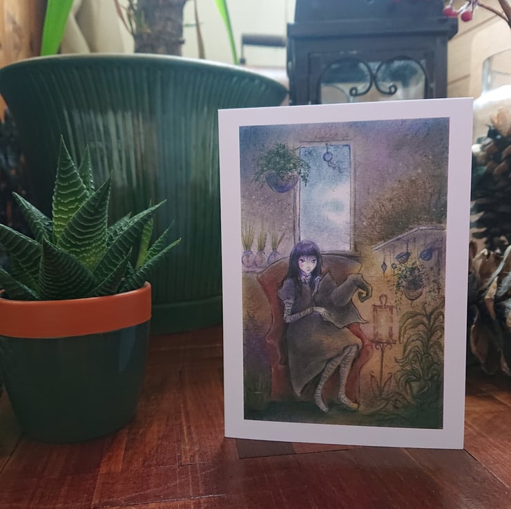 Gothic Character Greeting Card, Gothic Art, Whi... - Folksy