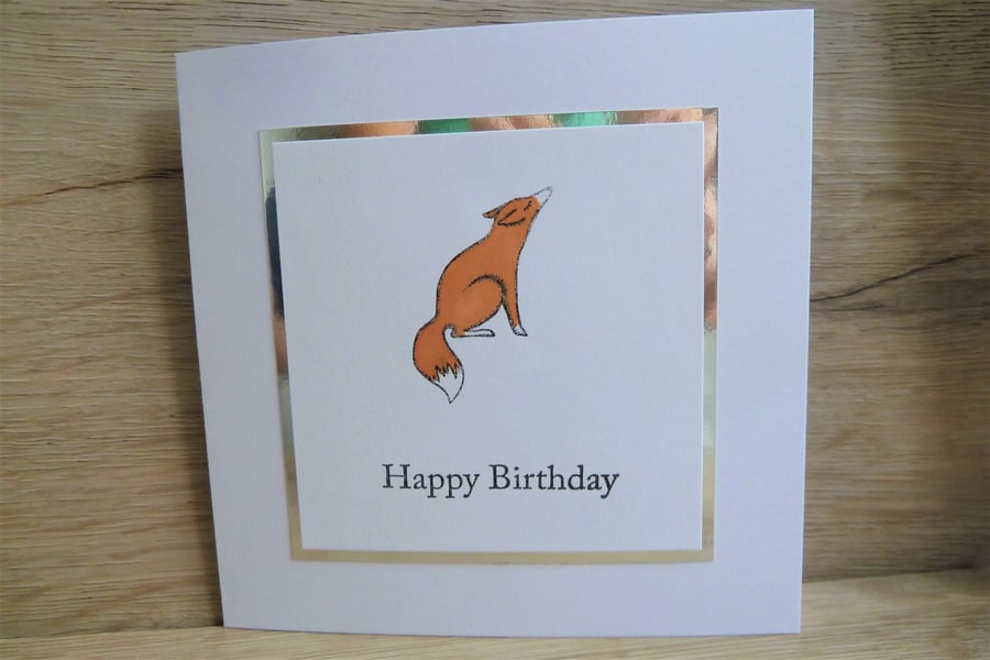 fox happy birthday card - Folksy