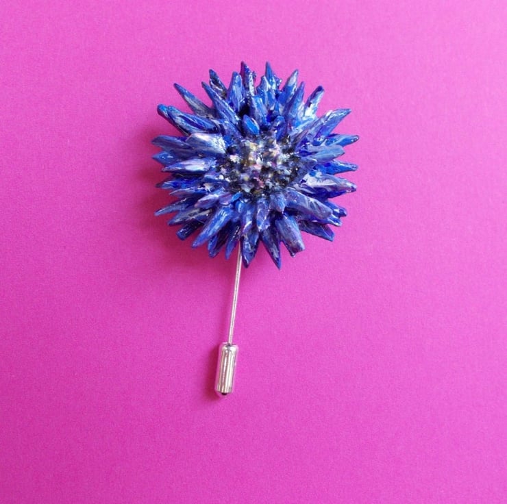 CORNFLOWER PIN 3D Blue Wedding Flower Corsage L... - Folksy