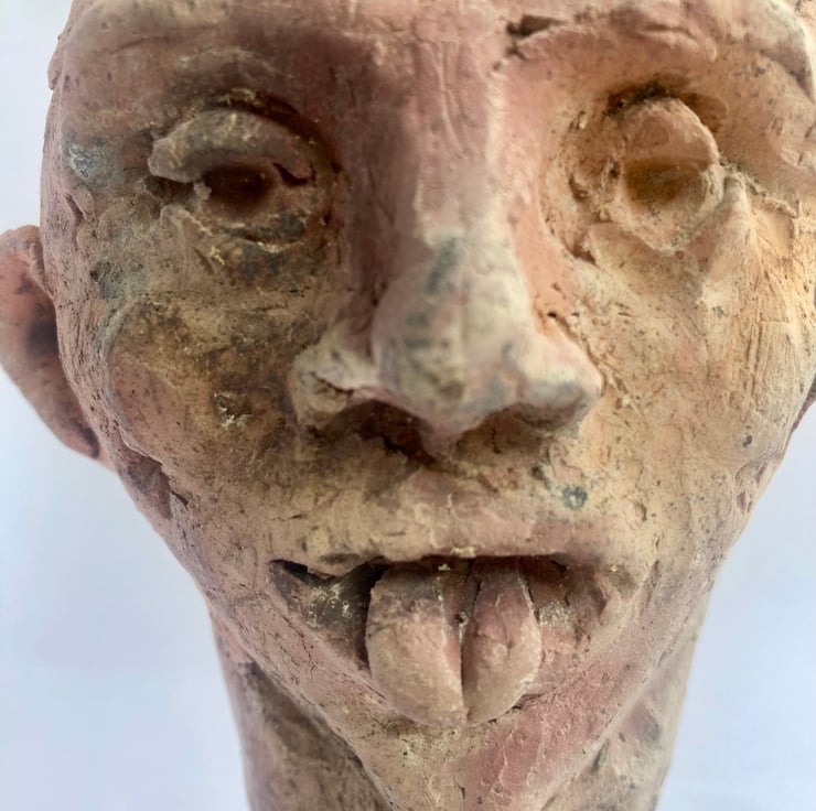 Fun Pottery Rude Boy Tongue Poke Sculpture - Folksy