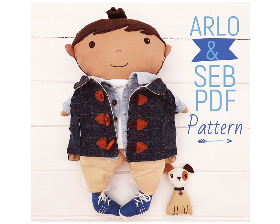 Digital PDF Sewing Pattern for Boy Doll 'Arlo' ... - Folksy
