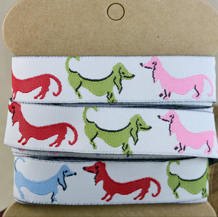 Dog Embroidered Ribbon, Animal Ribbon - Folksy