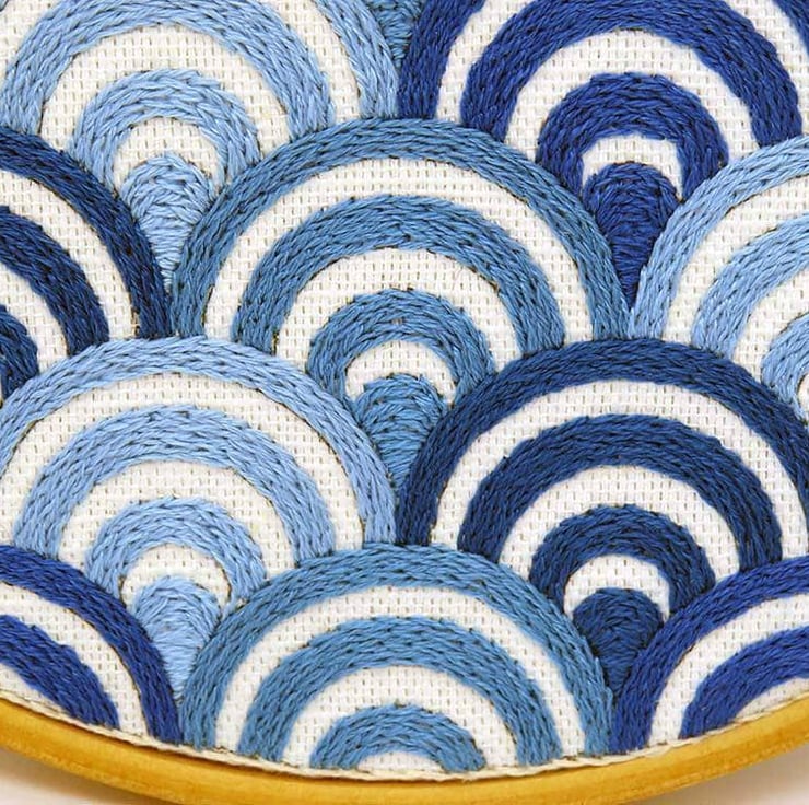Waves Hand Embroidery PDF Pattern - Folksy