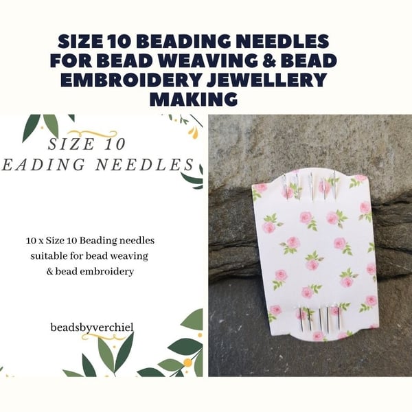 Pack of 10 Beading Needles size 10 - Folksy