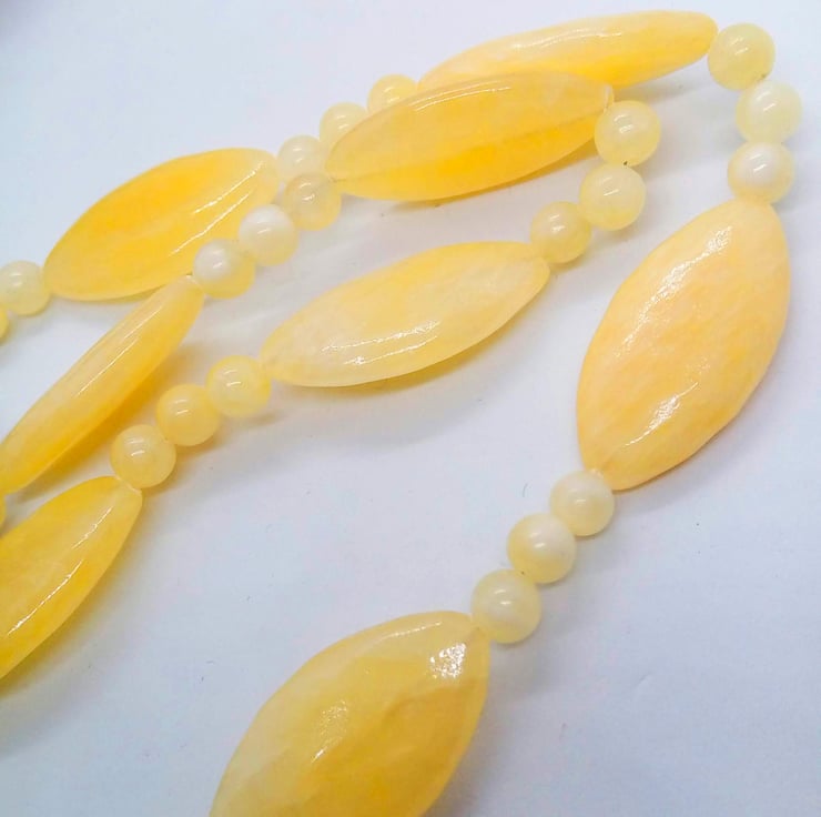 Semi Precious Lemon Jade Jewellery Set with But... - Folksy