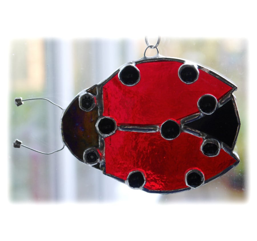 Ladybird Suncatcher Stained Glass Handmade Lady... - Folksy