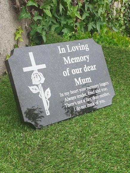 Engraved Personalised Black Granite Memorial Gr... - Folksy