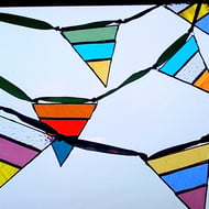 Stripey Stained Glass Bunting - Folksy