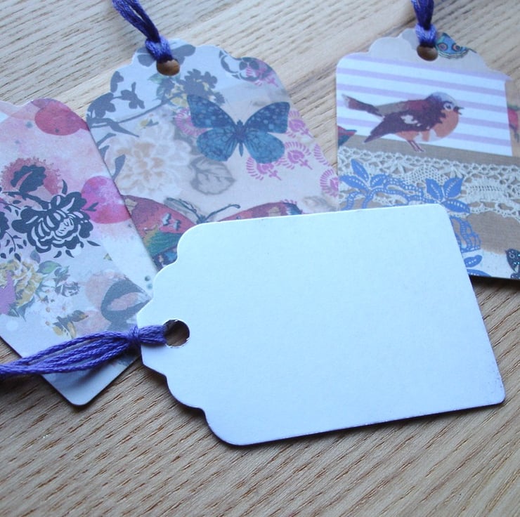 Pretty Patterned Gift Tags Set 5 (Pack of 4) - Folksy