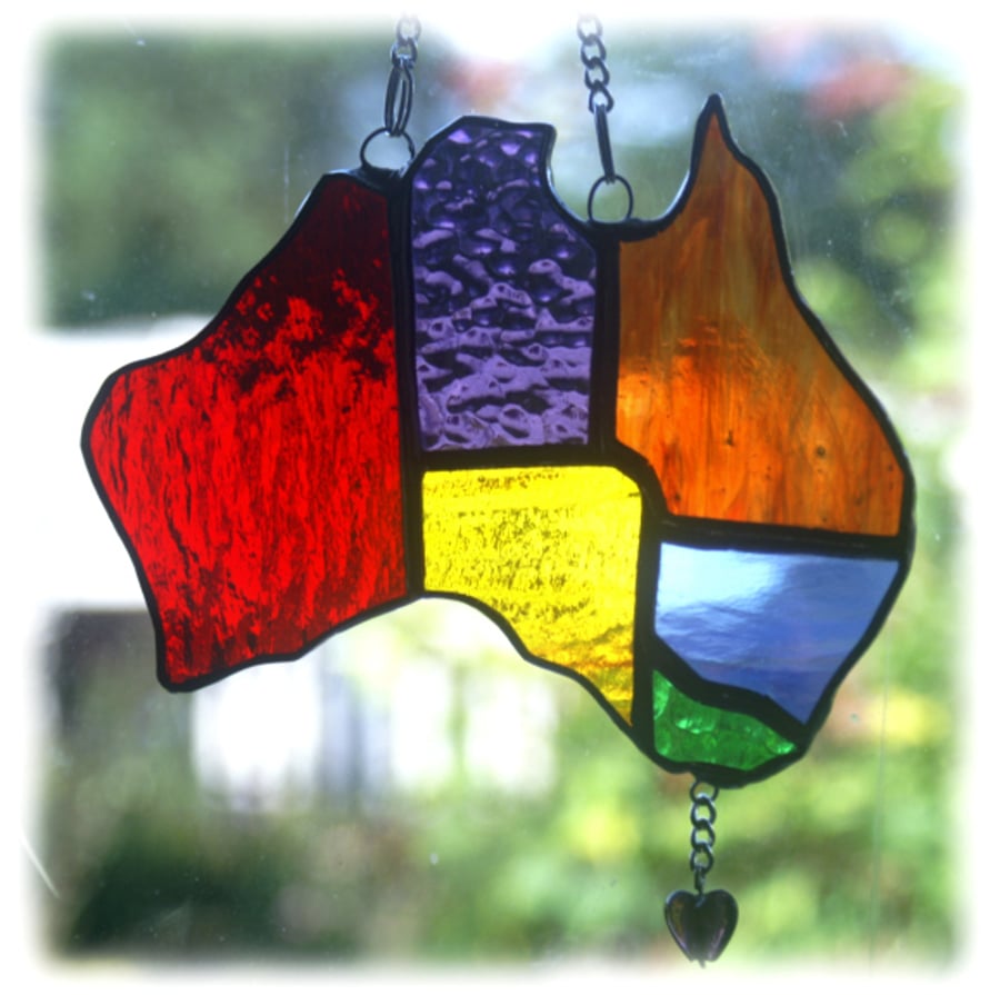 SOLD Australia Suncatcher Stained Glass Rainbow... - Folksy