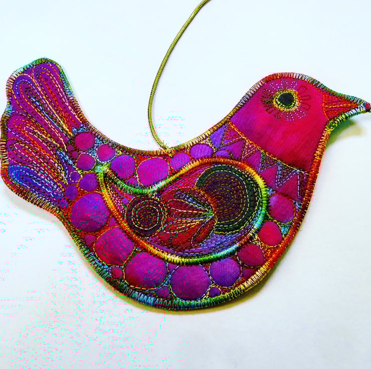 Festive Bird Hanging Decoration - Folksy