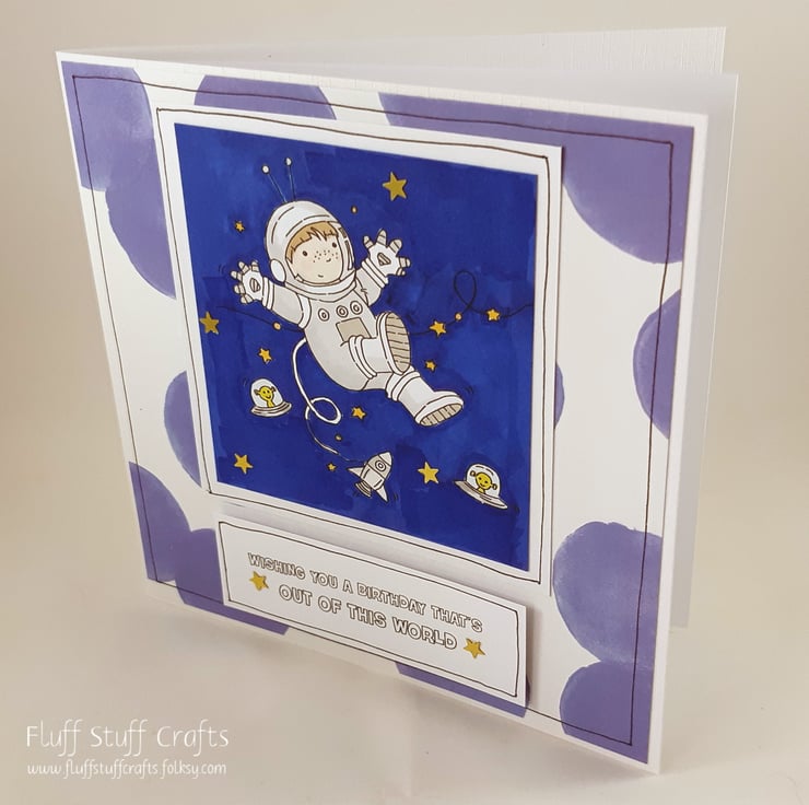 Handmade birthday card - spaceman - Folksy