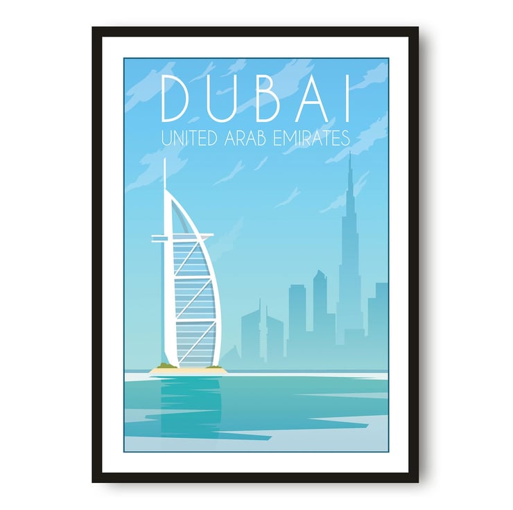 Dubai Travel Poster, United Arab Emirates Poste... - Folksy