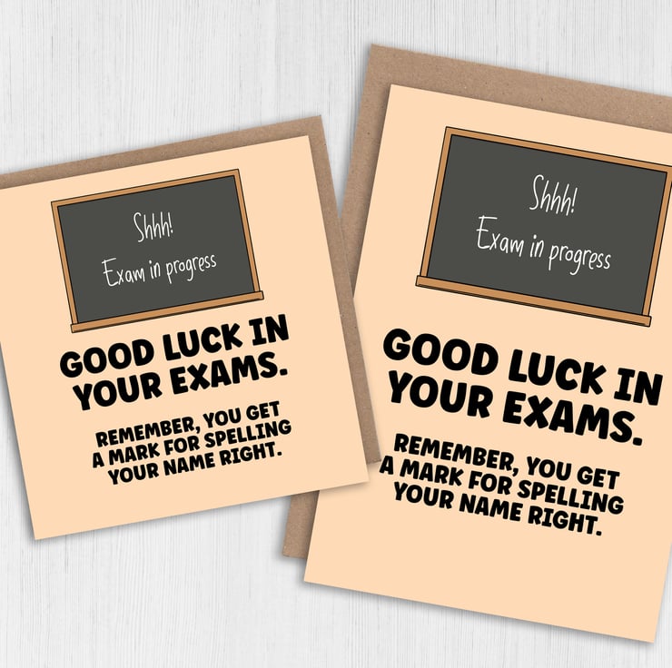 Funny good luck exams card: You get a mark for ... - Folksy