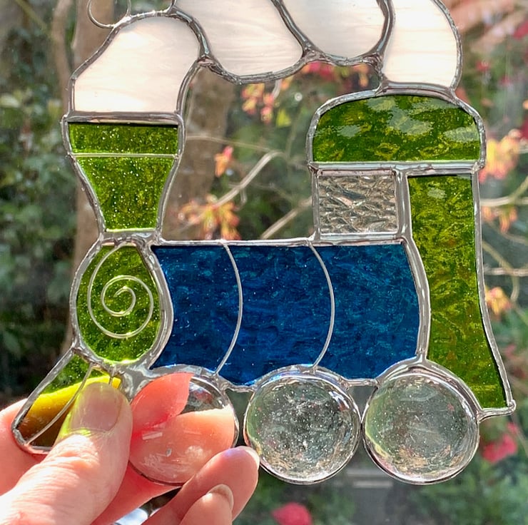 Stained Glass Train Suncatcher - Handmade Windo... - Folksy