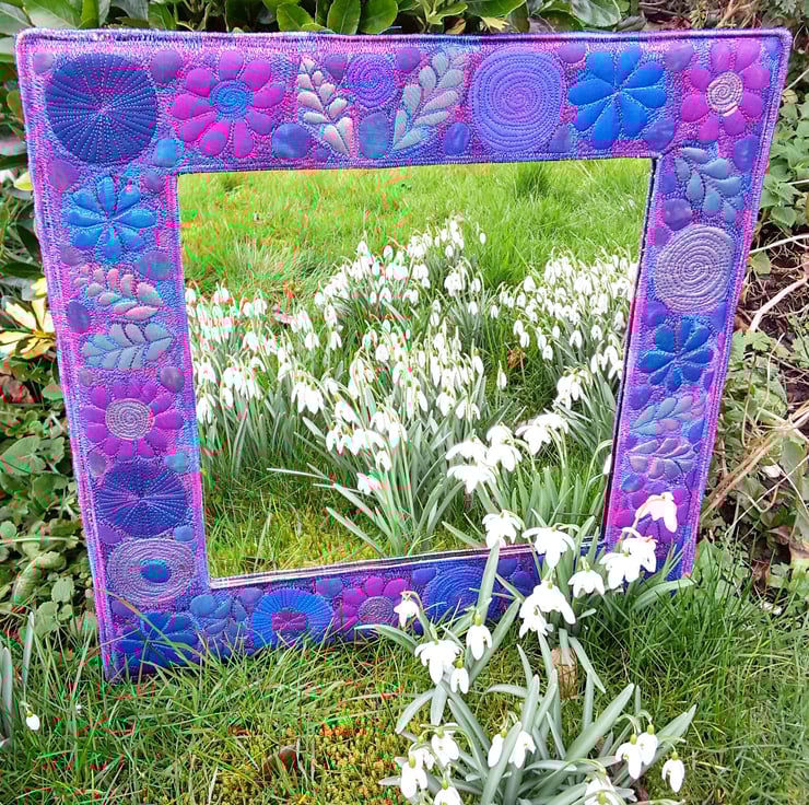 Textile Art Mirror Frame - Folksy