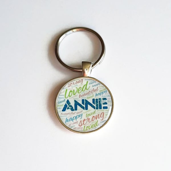 Personalised Word Art Key Ring - Folksy