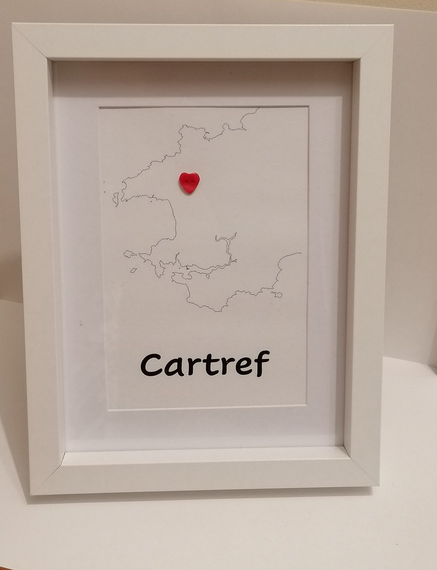 Personalised Pembrokeshire map in a white frame... - Folksy