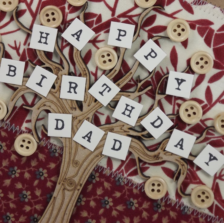 Happy Birthday Dad Fabric Greetings Card - Folksy