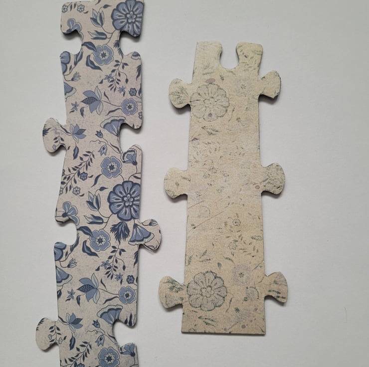 2x Bookmarks, Unique Puzzle Shape, Vintage Flor... - Folksy