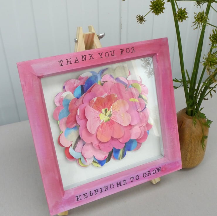 Thank you gift, Teacher gift, Flower Frame - Folksy