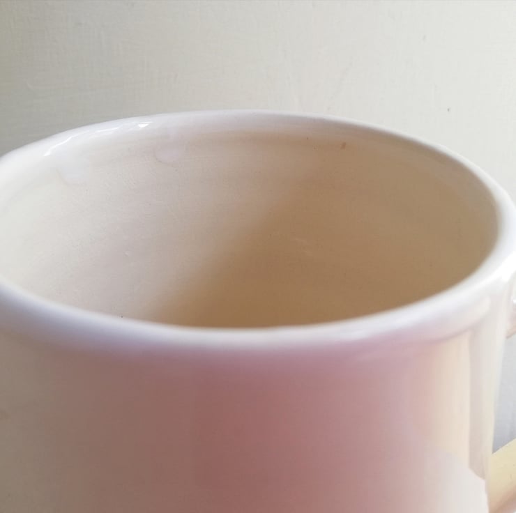 Handmade bunny rabbit mug handpainted face tail... - Folksy