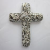 Handmade cast glass holding cross - Marbled rock - Folksy
