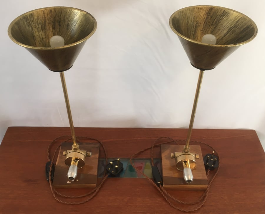 Handmade table up-lighter lamps made from a rec... - Folksy