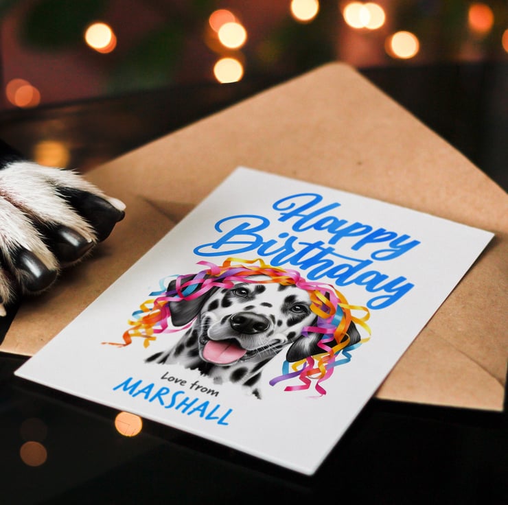 Dalmatian Watercolour Pencil Birthday Card, Spo... - Folksy