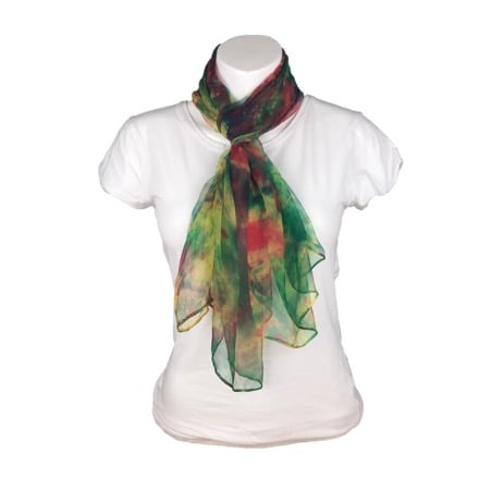 Silk chiffon scarf, hand made and hand dyed in ... - Folksy
