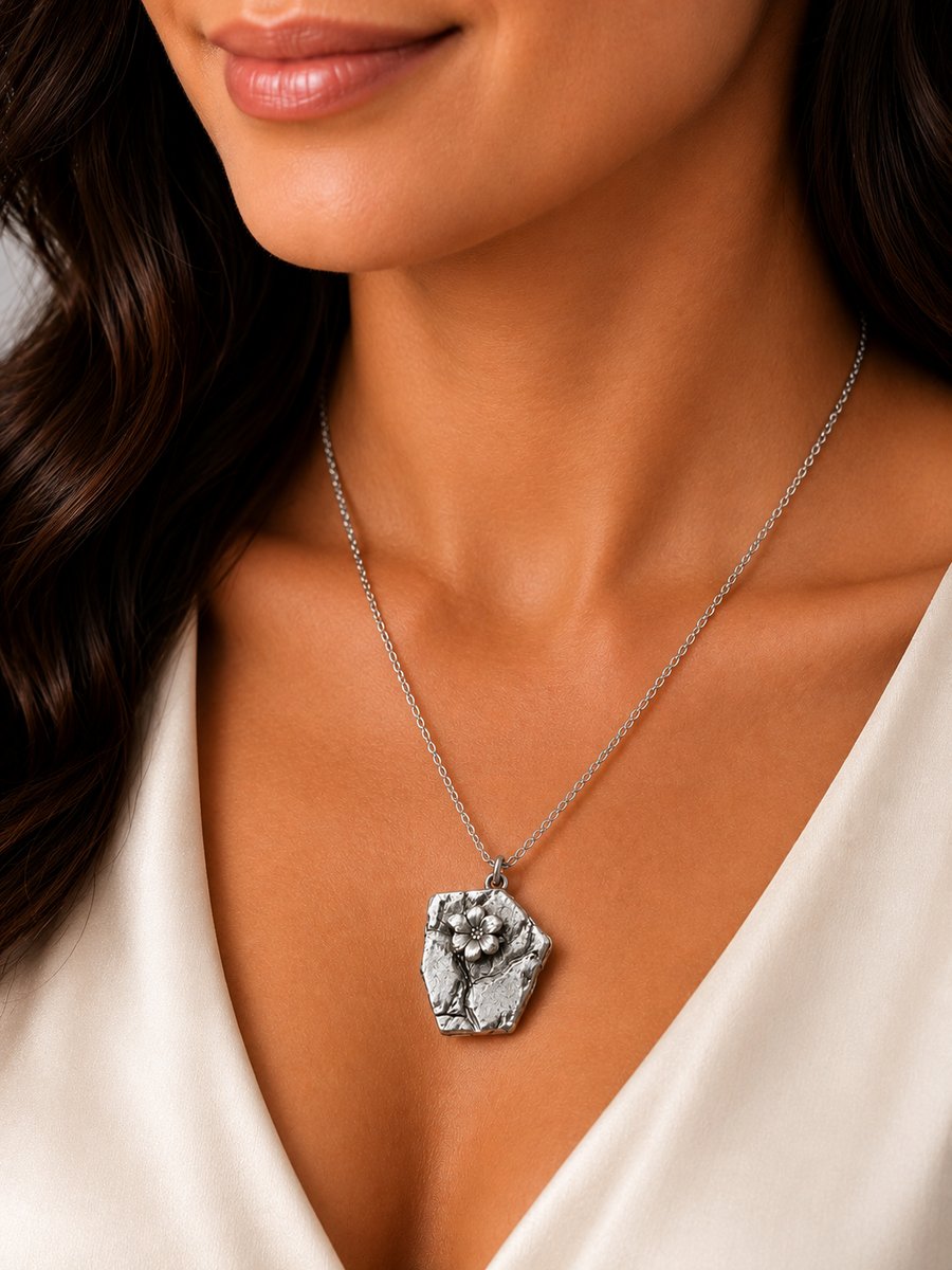 Fracture & Bloom Fine Silver Neckalce - Folksy