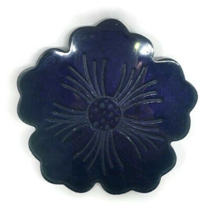 Purple night sky flower coaster with heat resis... - Folksy