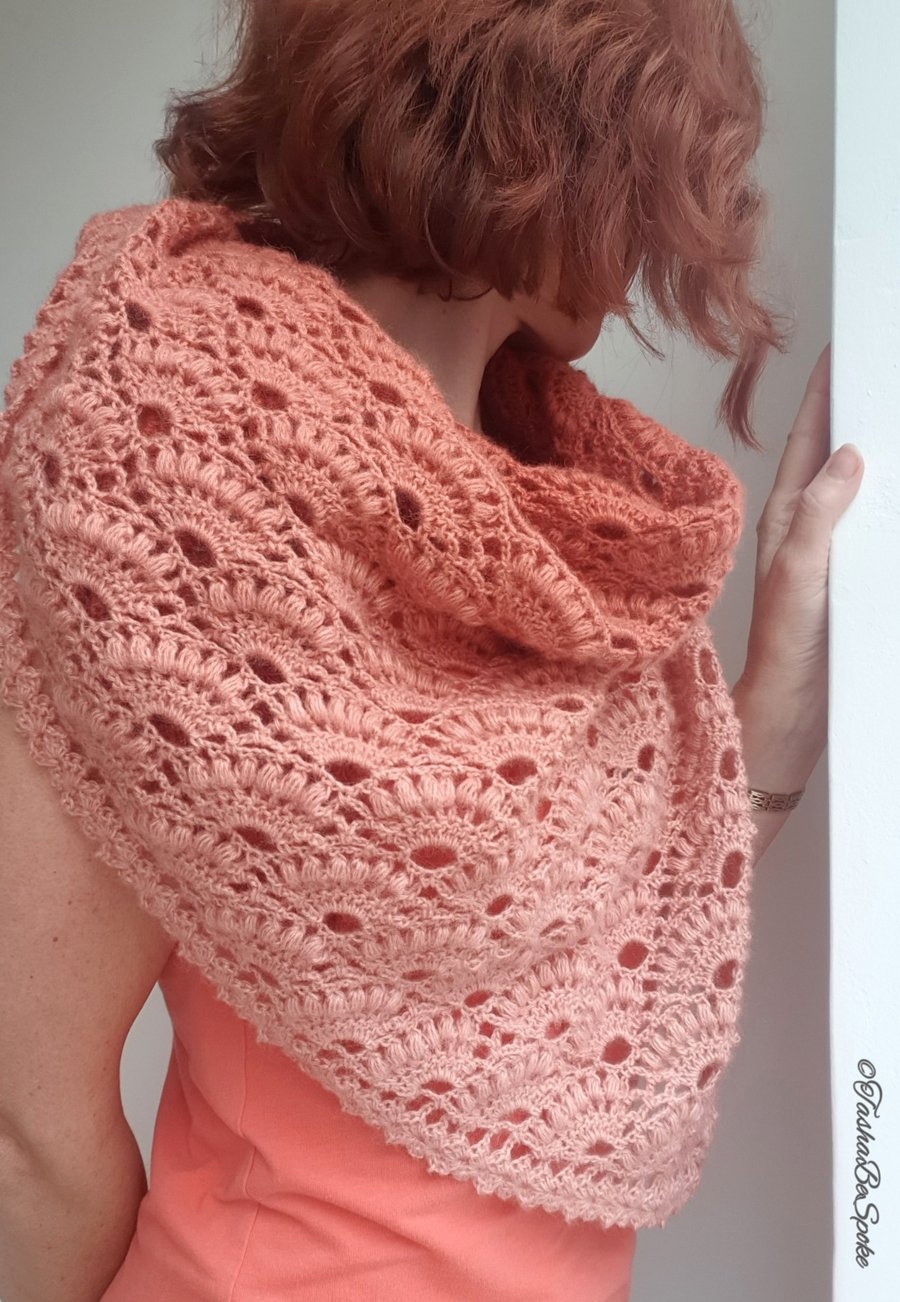 Handmade women shawl, Triangular crochet should... - Folksy