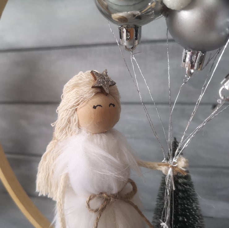 Macrame Handmade Doll with Balloons and Christm... - Folksy