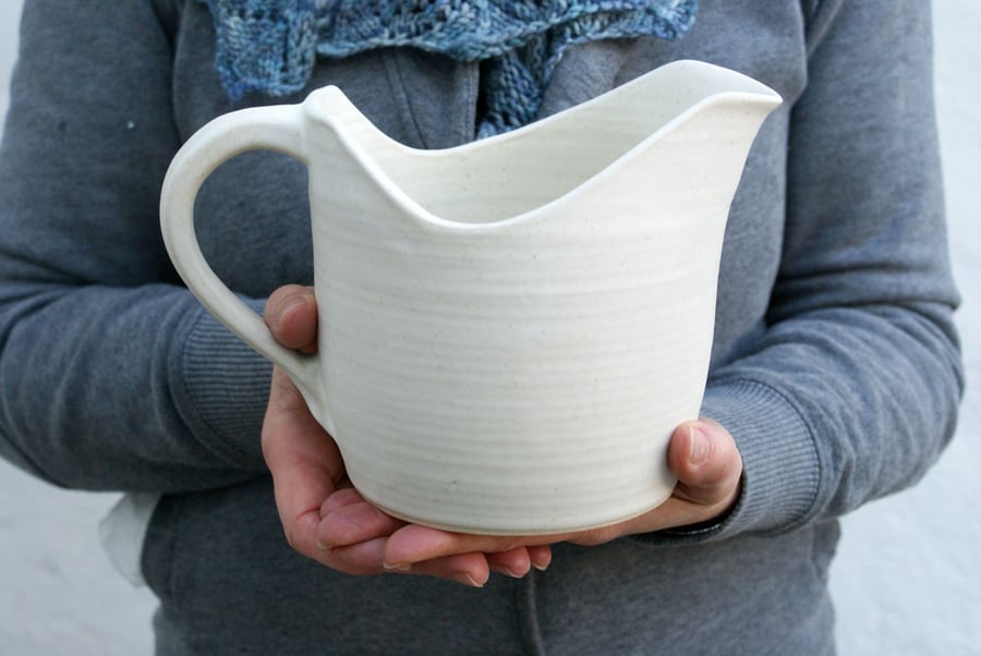 Farmhouse style handmade stoneware pouring jug ... - Folksy