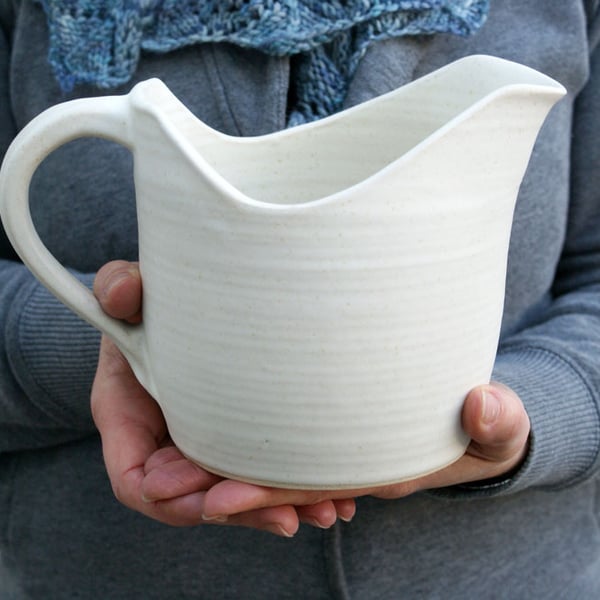 Farmhouse style handmade stoneware pouring jug ... - Folksy