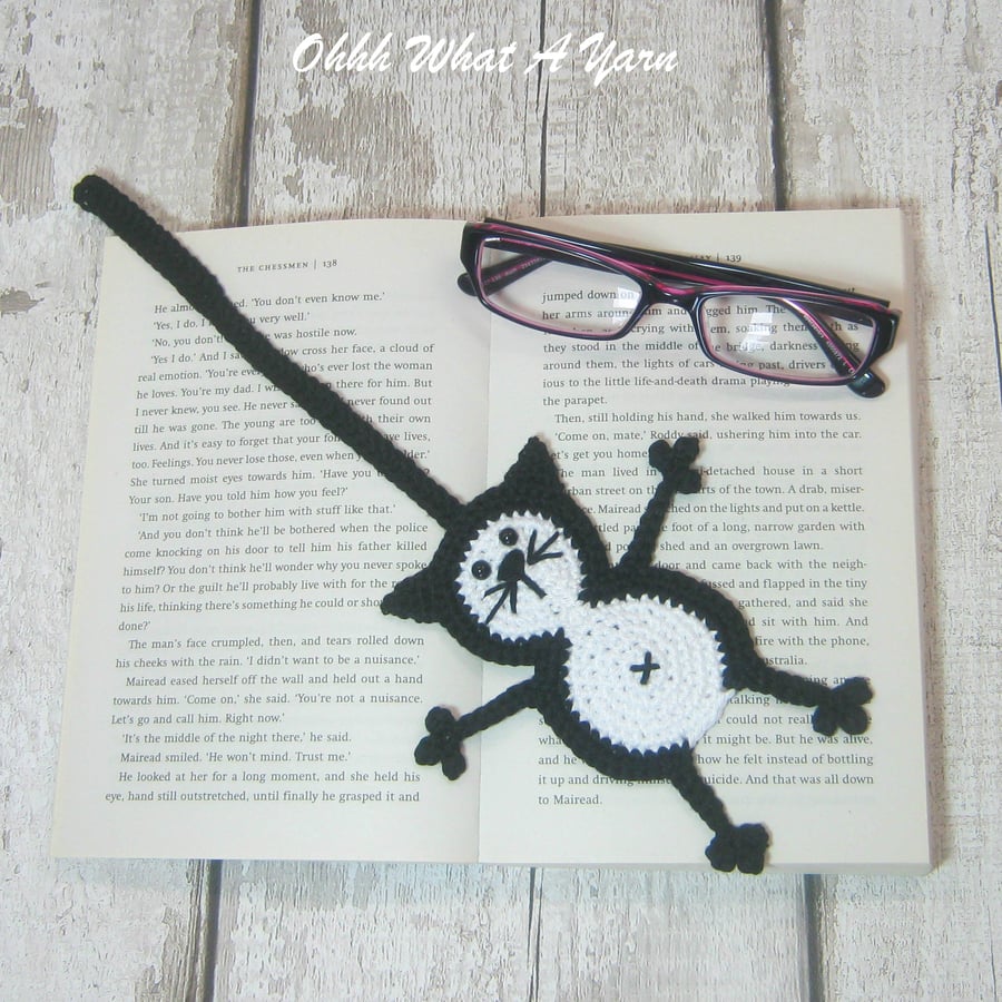 Crochet cat bookmark, cat gift, crochet bookmar... - Folksy