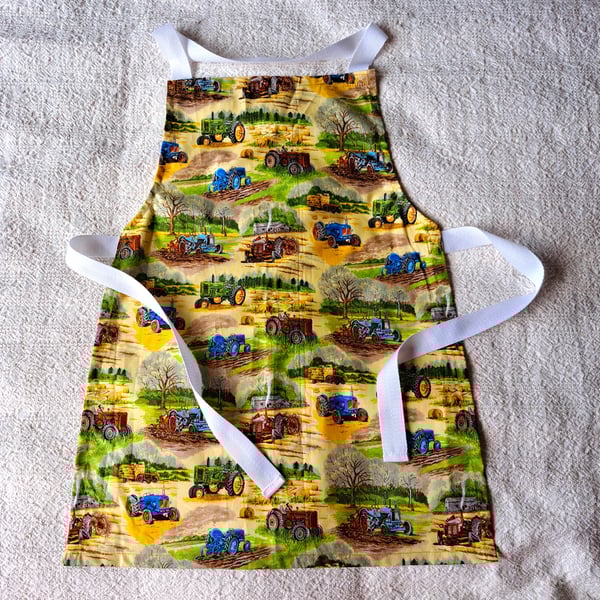 Tractor, Apron, age 6-10, hand made - Folksy