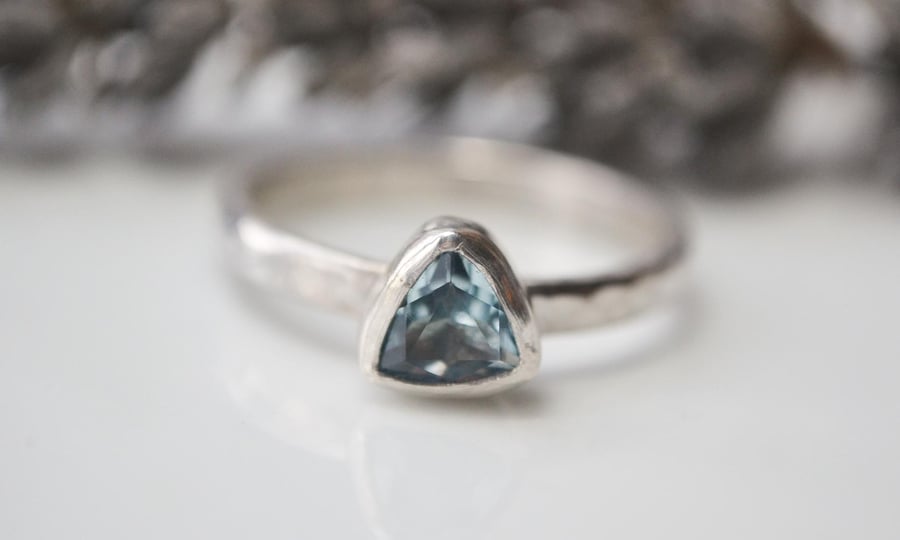 Sky blue topaz stacking ring - Folksy