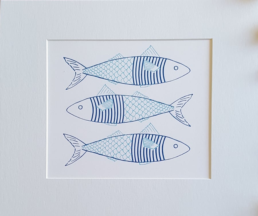 Fish in a Jumper Hand Screen Print - Folksy