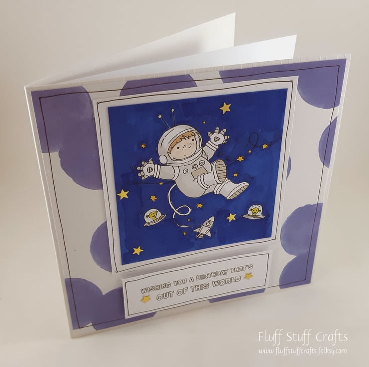 Handmade birthday card - spaceman - Folksy