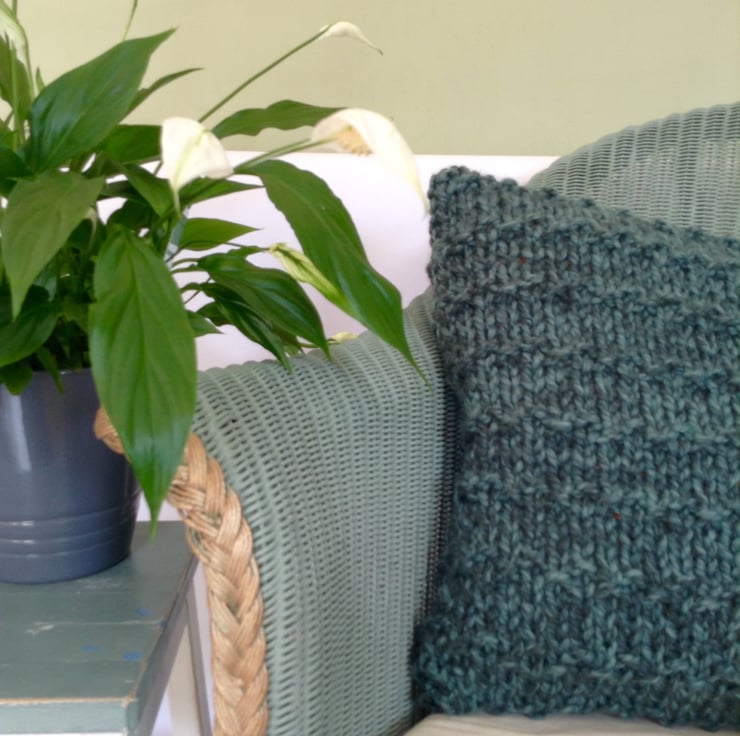 Super chunky hand-knitted cushion cover - Folksy