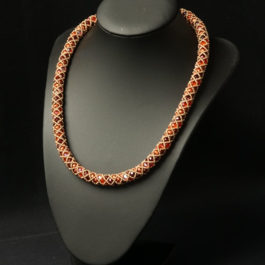 Custom order for Julia Pike Amber and Gold Nett... - Folksy