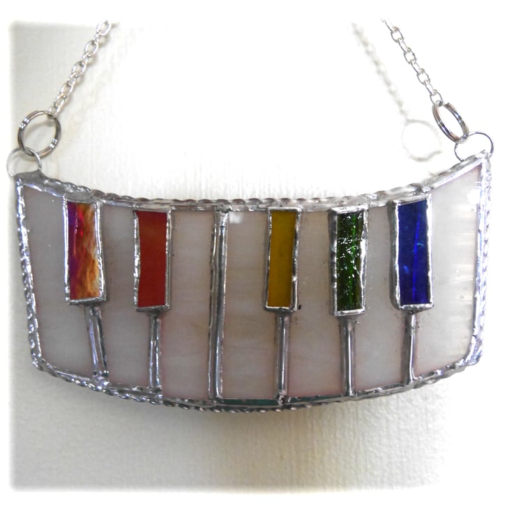 Piano Suncatcher Stained Glass Keyboard Keys Mu... - Folksy
